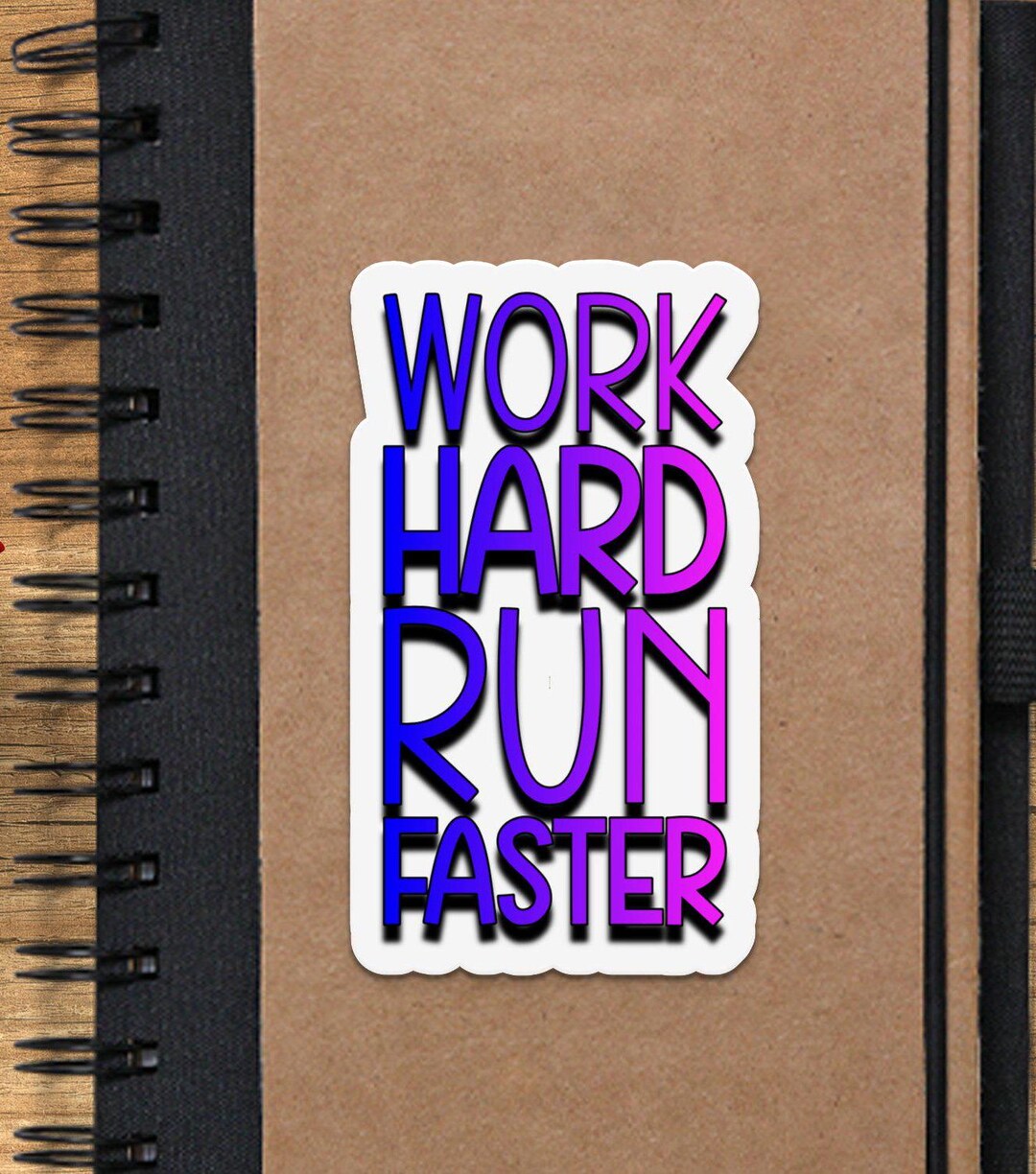 Motivational Stickers Pack Work Hard Run Faster Decal Inspirational ...