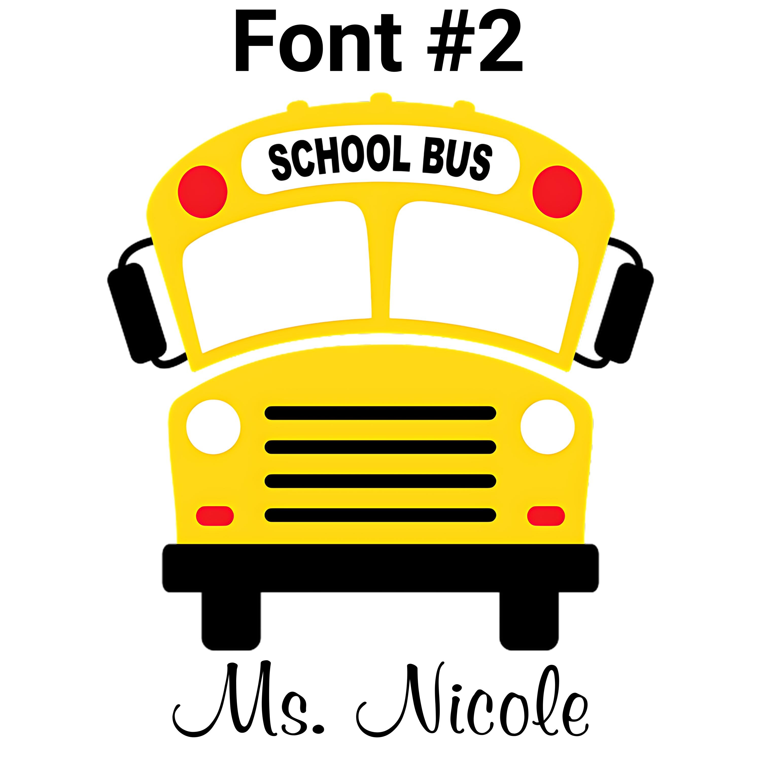 Customizable School Bus Sticker, Personalized Teacher Name Label, Back ...