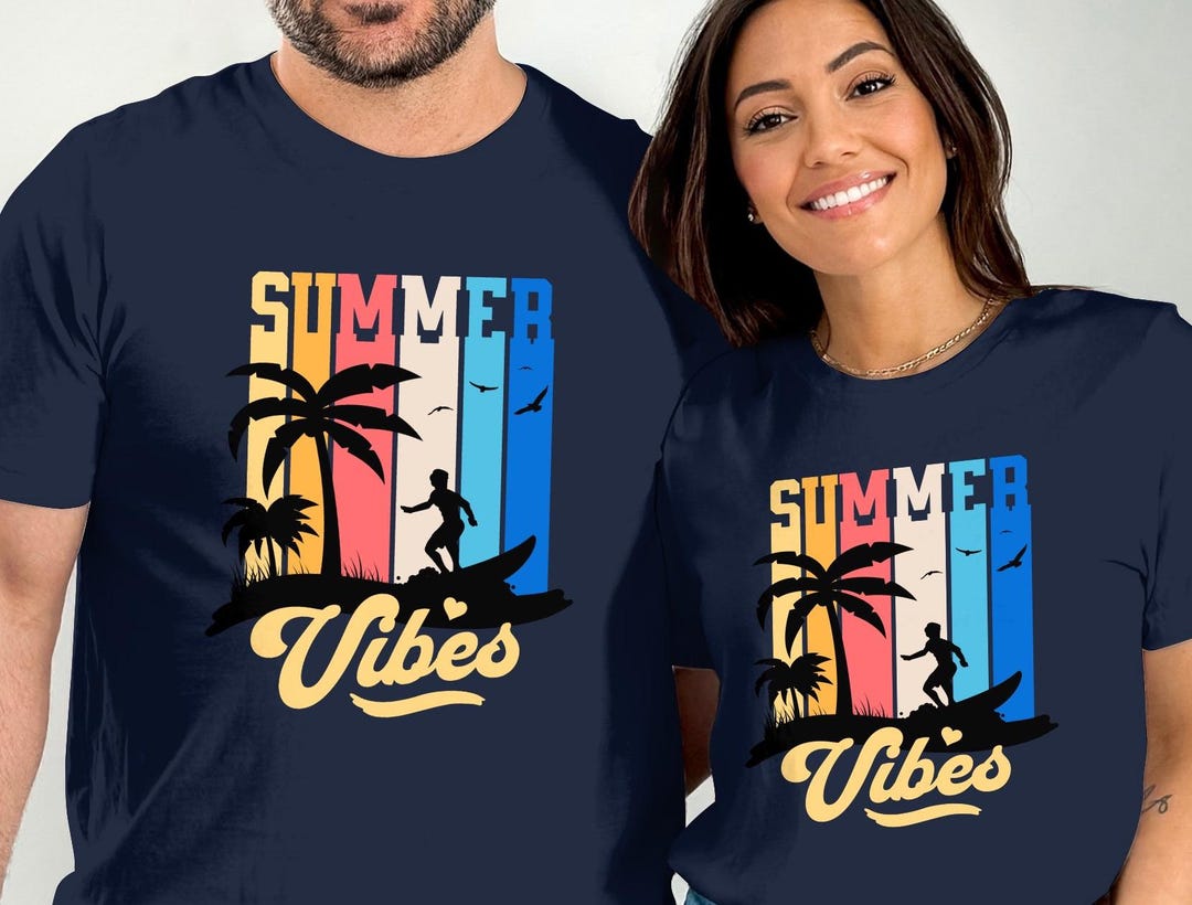 Summer Vibes Surf Beach T-shirt, Retro Summer T-shirt, Beach Vibes ...