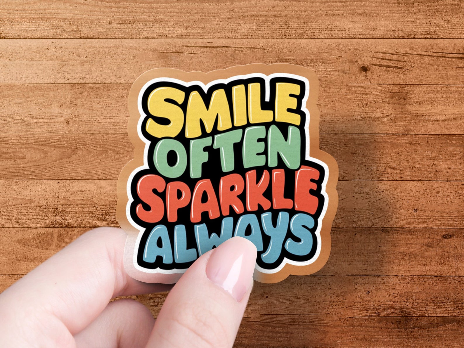 Smile Often Sparkle Always Sticker, Motivational Quote Sticker for ...