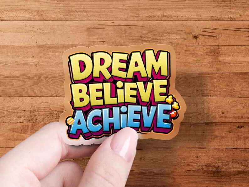 Motivational Sticker, Dream Believe Achieve Sticker, Office Decor ...