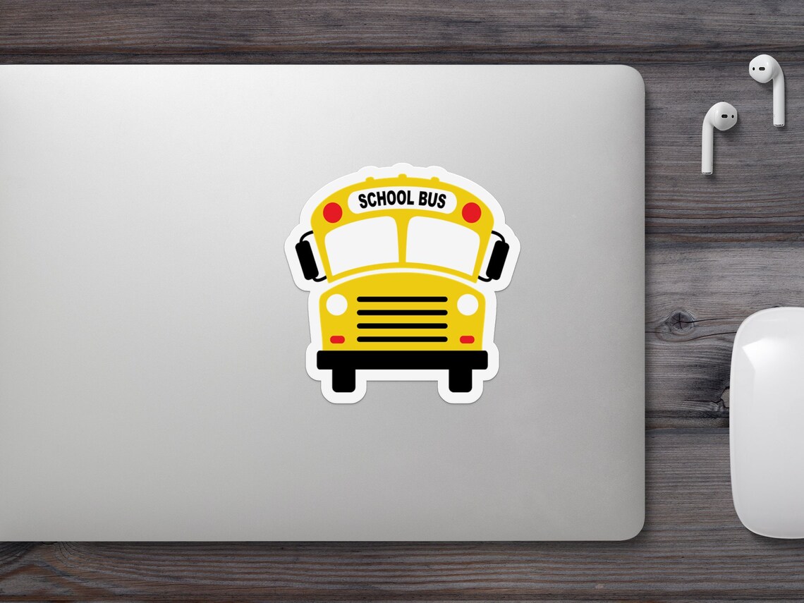 Yellow School Bus Sticker: Fun Vinyl Decal for Laptops - Etsy