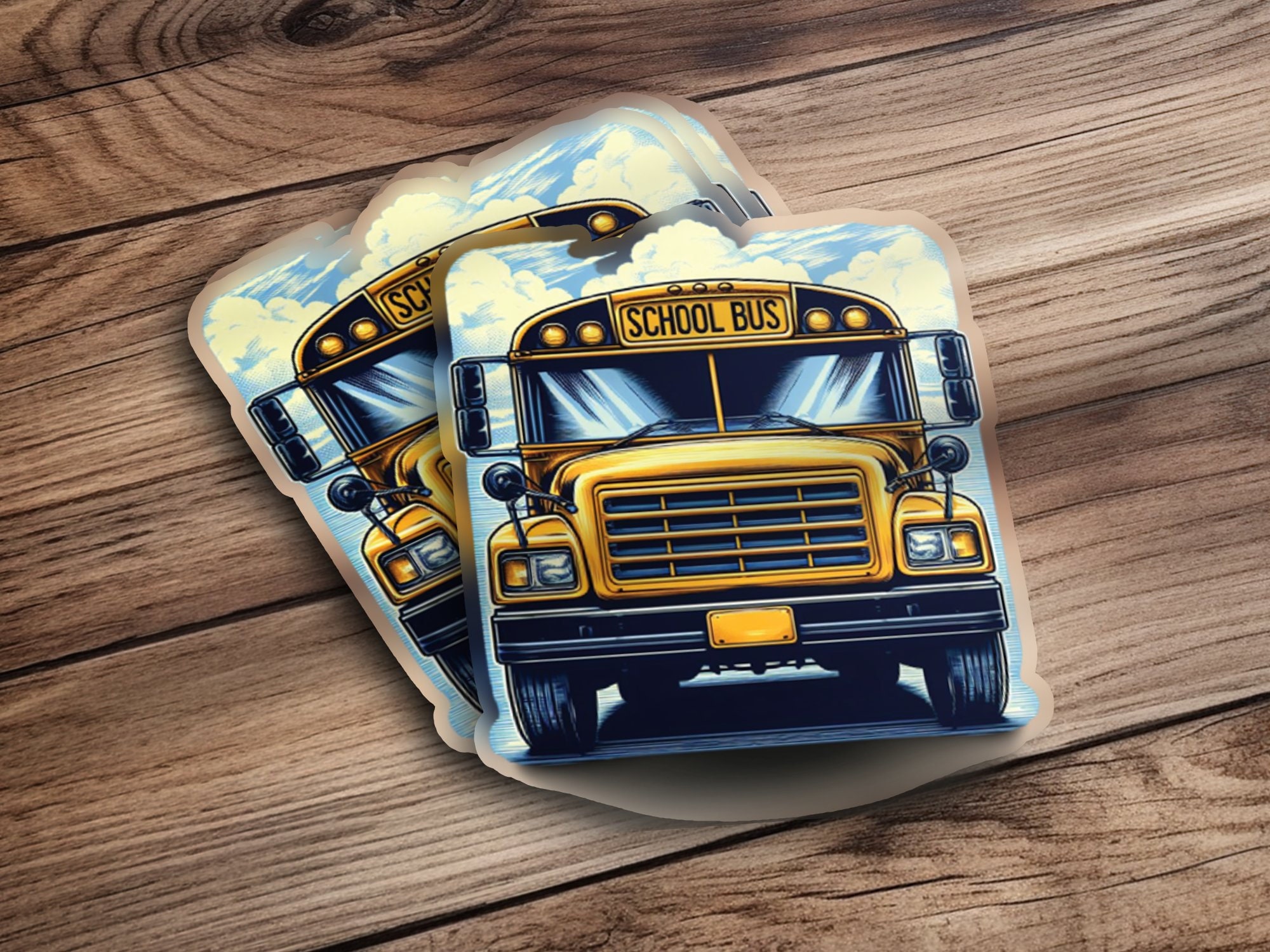 School Bus Sticker, Cute Bus Art, Perfect for Laptops and Backpacks ...