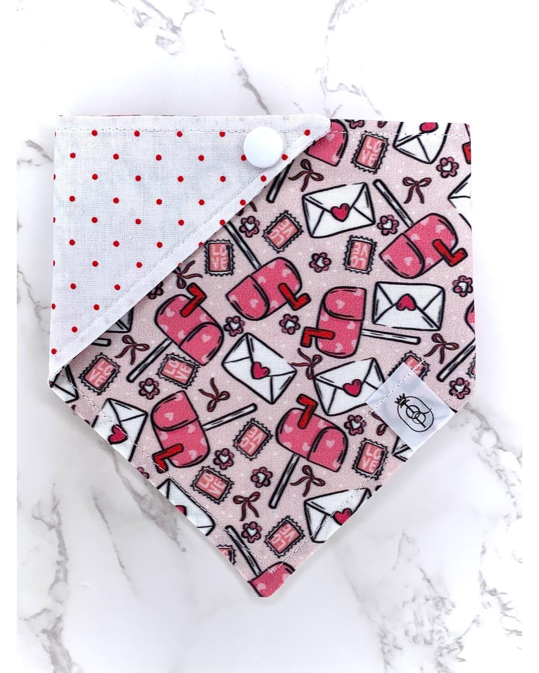 Love Letters | Reversible Snap-on Pet Bandana - Etsy
