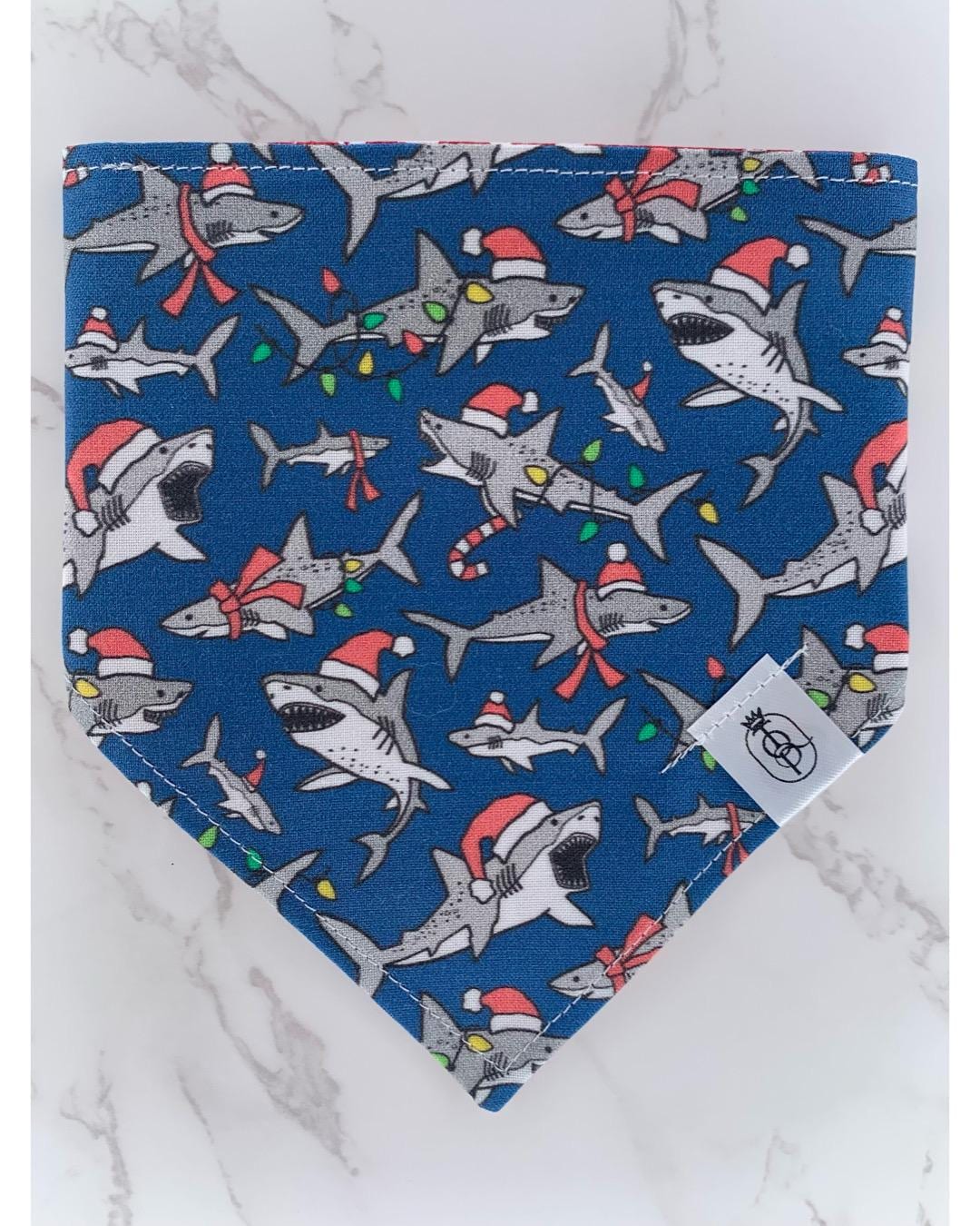 Christmas Shark Reversible Snap-on Cat/dog Pet Bandana - Etsy