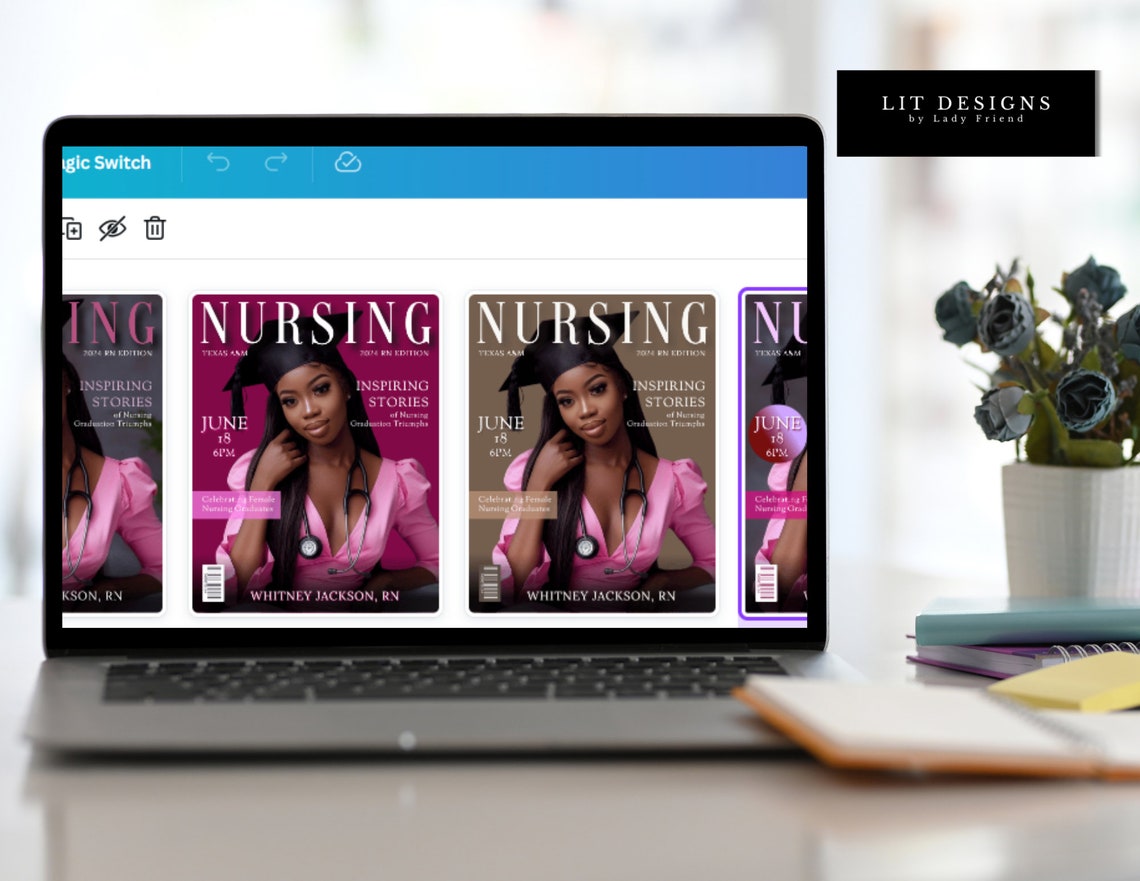 Graduation Magazine Cover Template for College Graduates and High ...