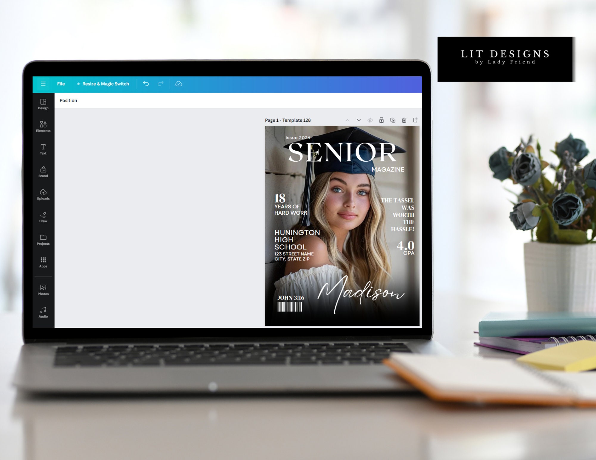 Editable Graduation Magazine Cover Template | Class of 2024 ...