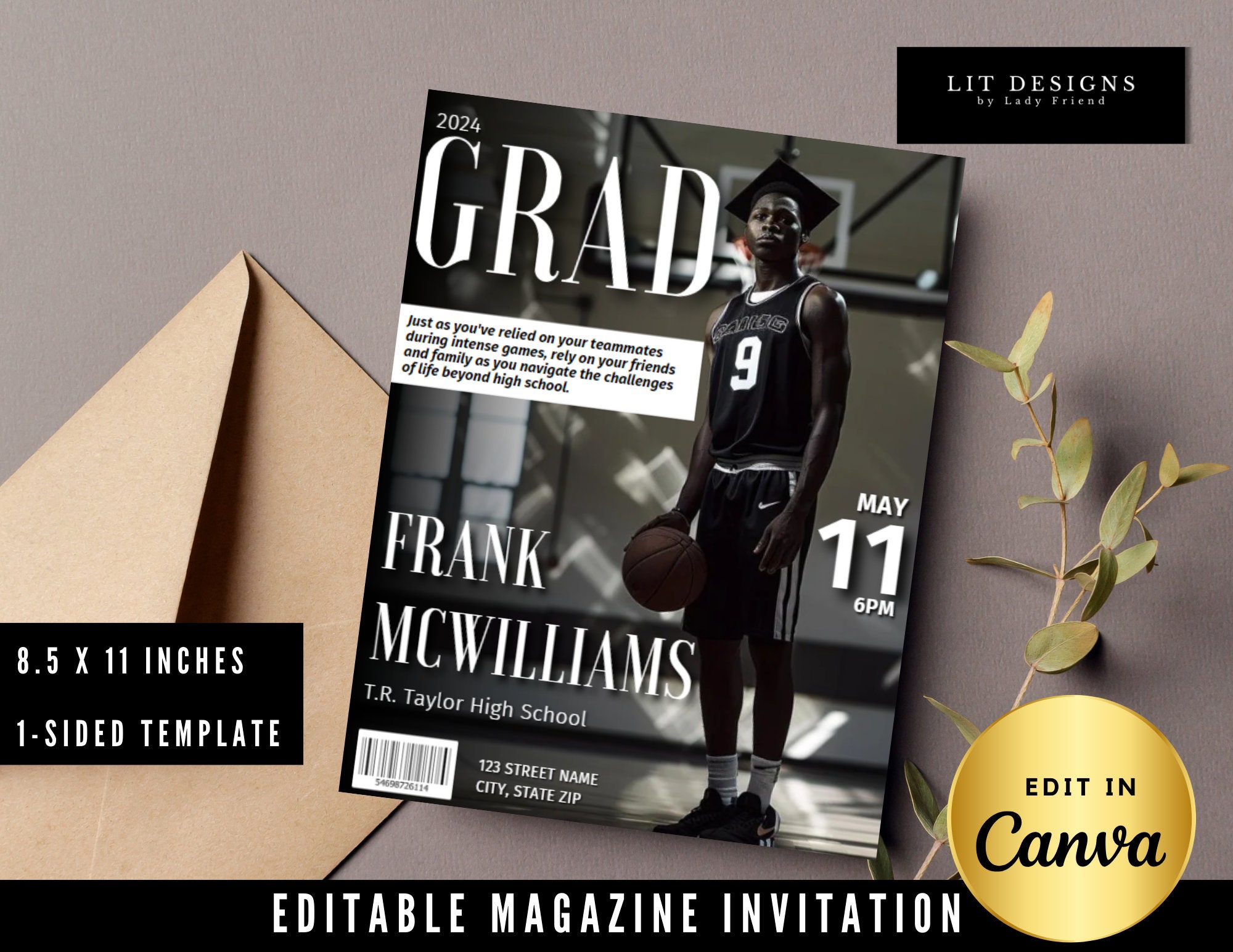 Editable Graduation Magazine Cover Template | Class of 2025 ...