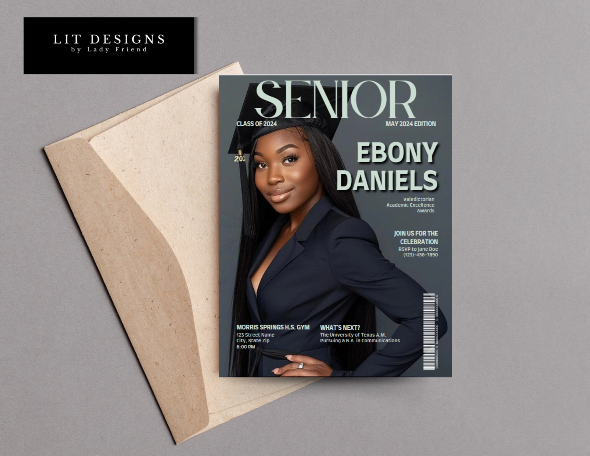 Editable Graduation Magazine Cover Template | Class of 2025 ...