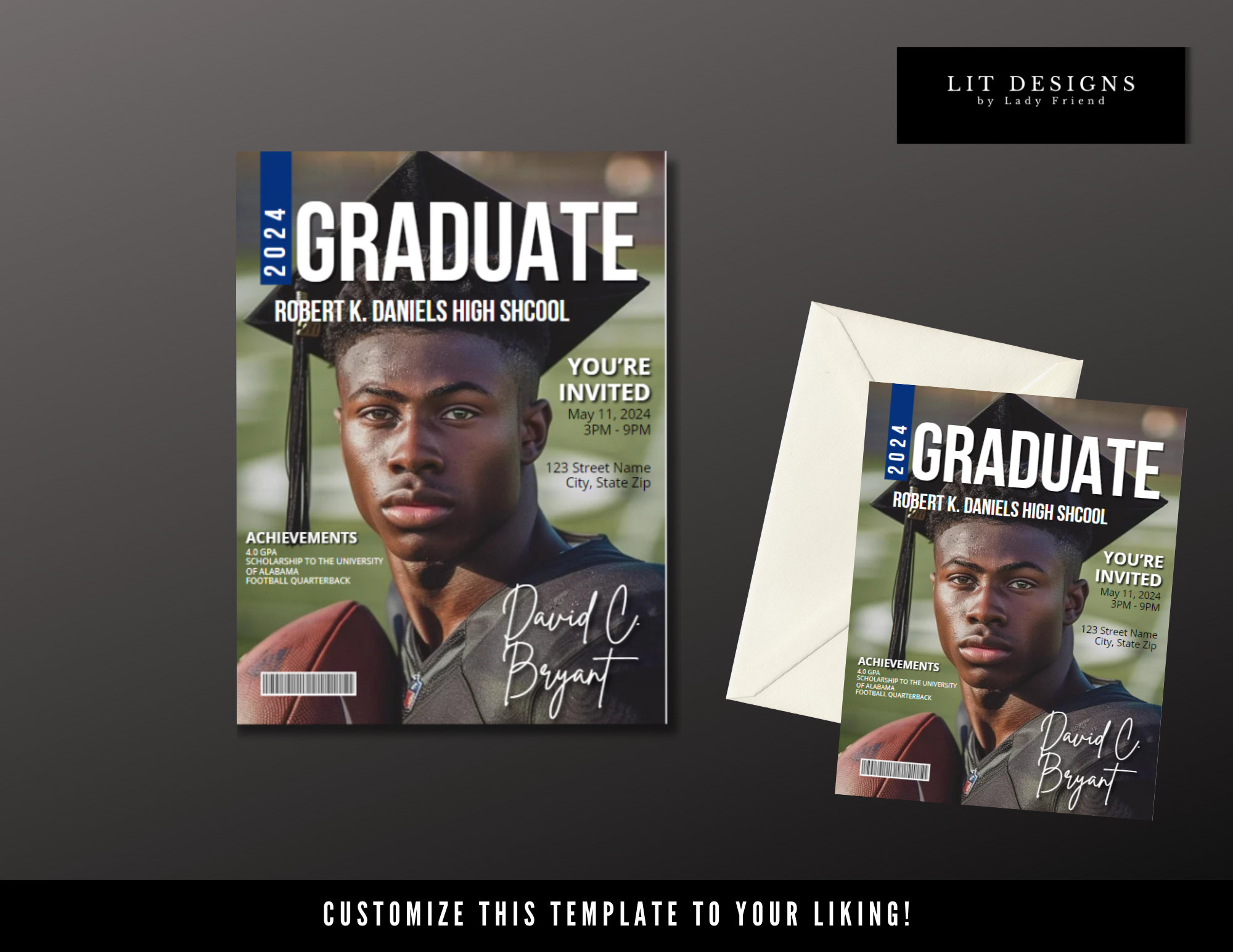 Editable Graduation Magazine Cover Template | Class of 2025 ...