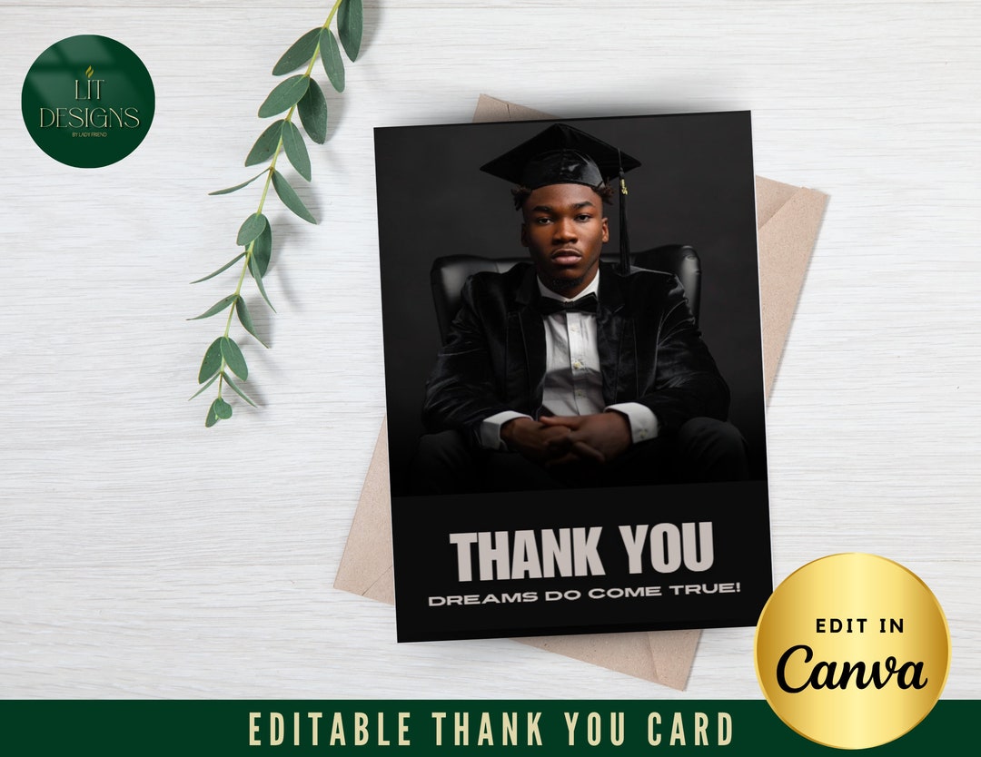 Graduation Thank You Card Template | Thank You | Thank You Card | Thank ...