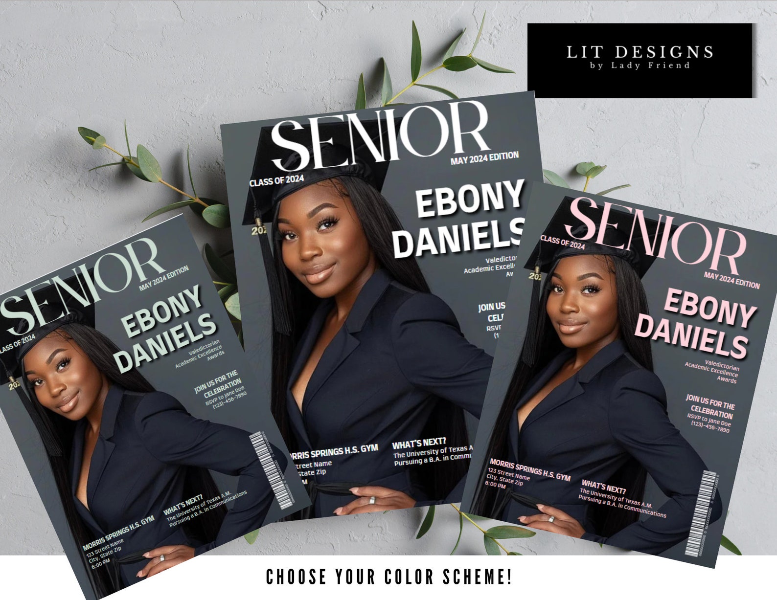 Editable Graduation Magazine Cover Template | Class of 2025 ...