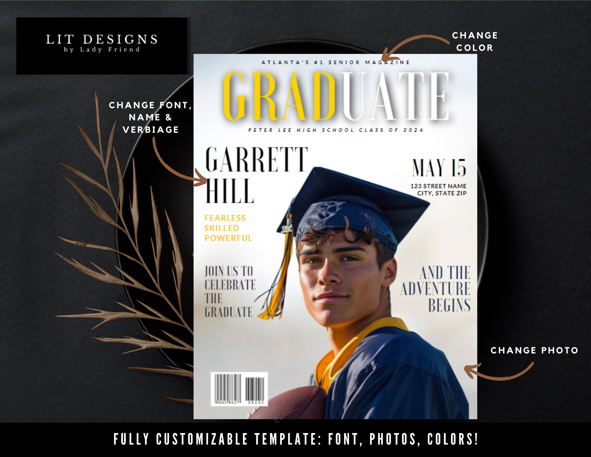 Editable Graduation Magazine Invitation Template | 2024 Graduation ...