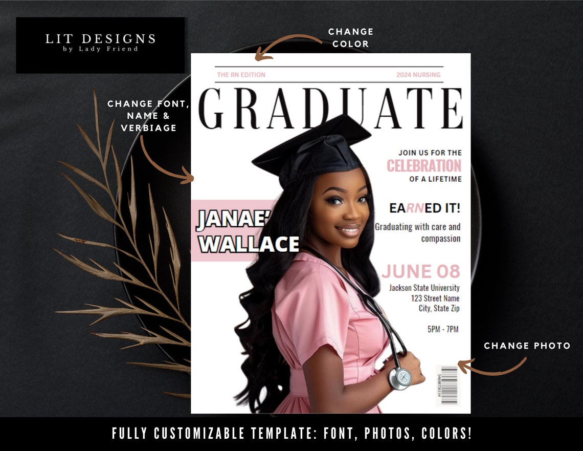Graduation Magazine | Graduation Invitation Template | Graduation ...