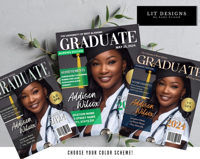 Graduation Magazine Template | Senior Graduation Invitation | Senior ...