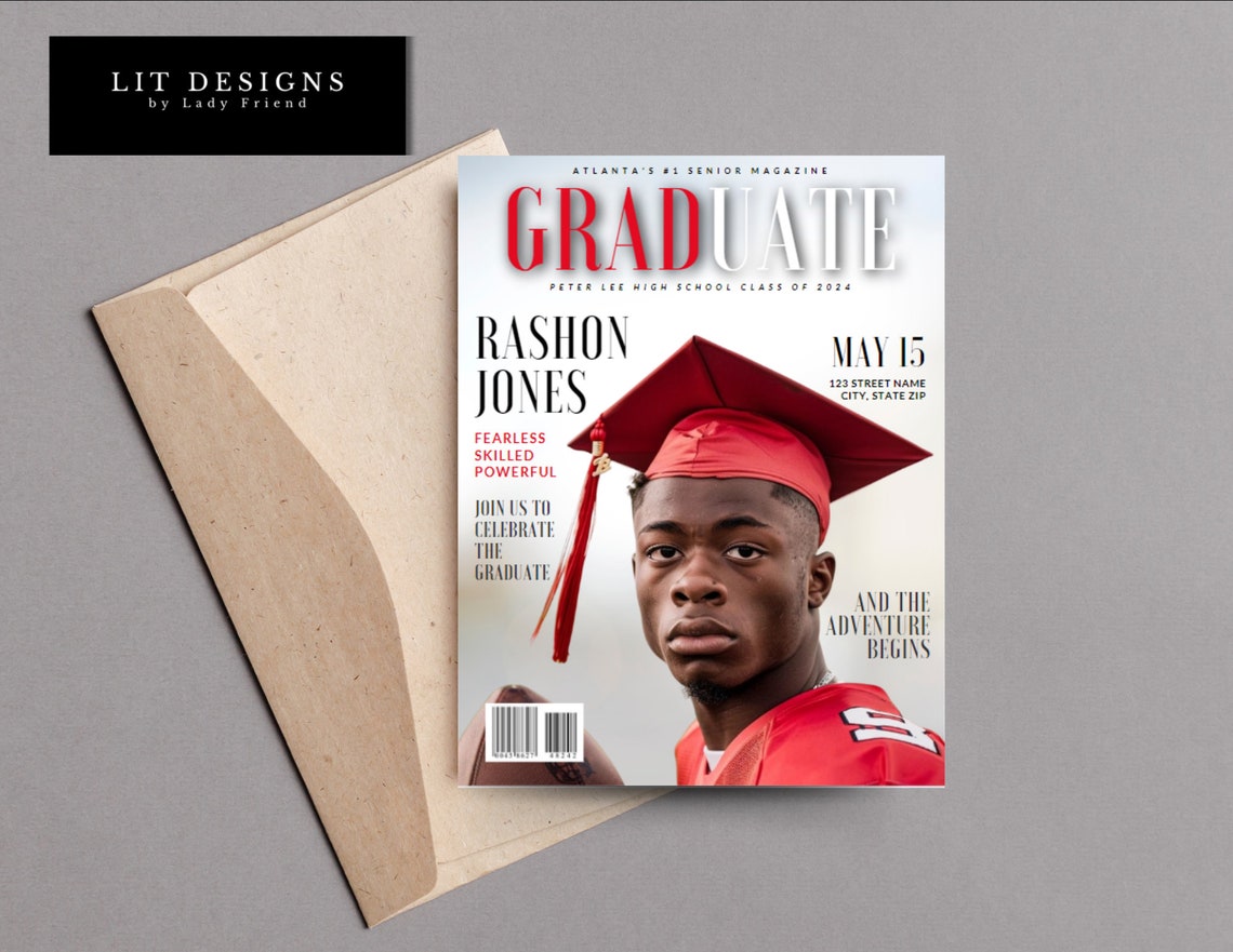 Editable Graduation Magazine Invitation Template | 2024 Graduation ...