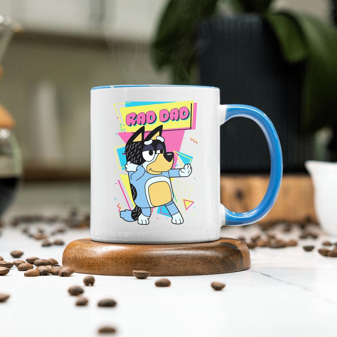 Bandit Rad Dad Mug, Bluey Rad Dad Mug, Bluey Mug, Bluey Dad Accent Mug ...