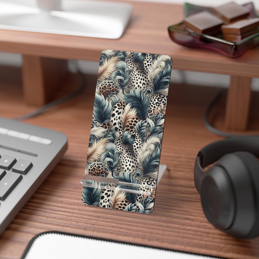 Leopard Print Office and Desk Cell Phone Holder for Women, Home Office ...