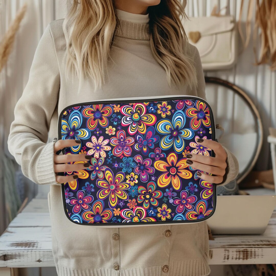 Colorful Laptop Case MacBook Air, Retro Floral Laptop Sleeve for 14 ...