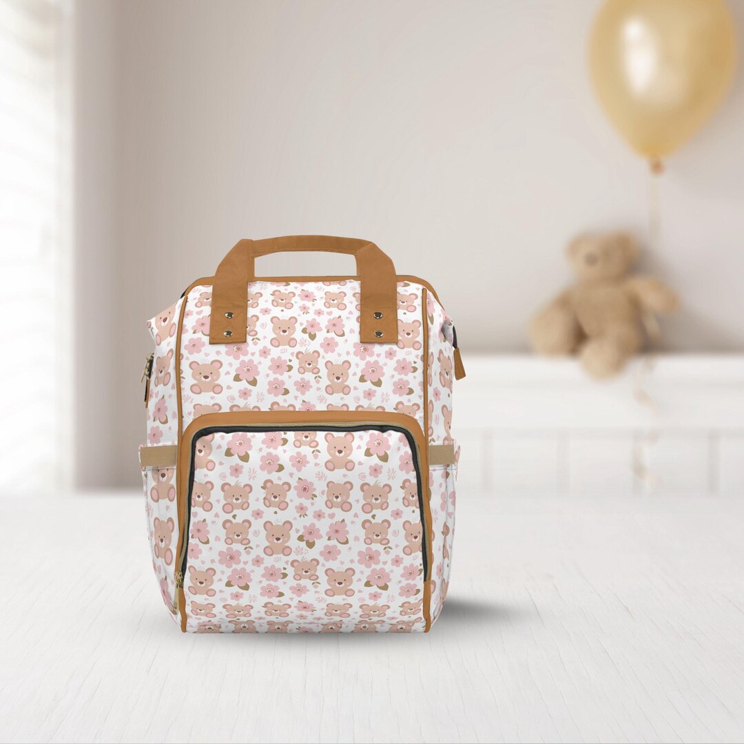 Pink Teddy Bear Diaper Bag, Diaper Bag Backpack, Cute Christmas Gift ...
