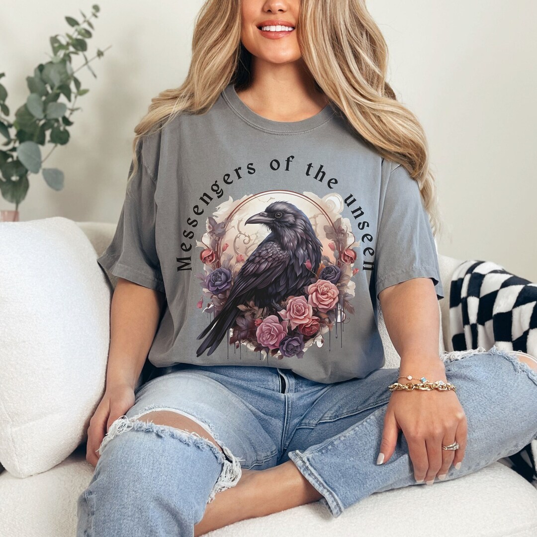 Raven Shirt Women, Goth Gifts for Her, Ravencore Crowcore Clothes, Plus ...