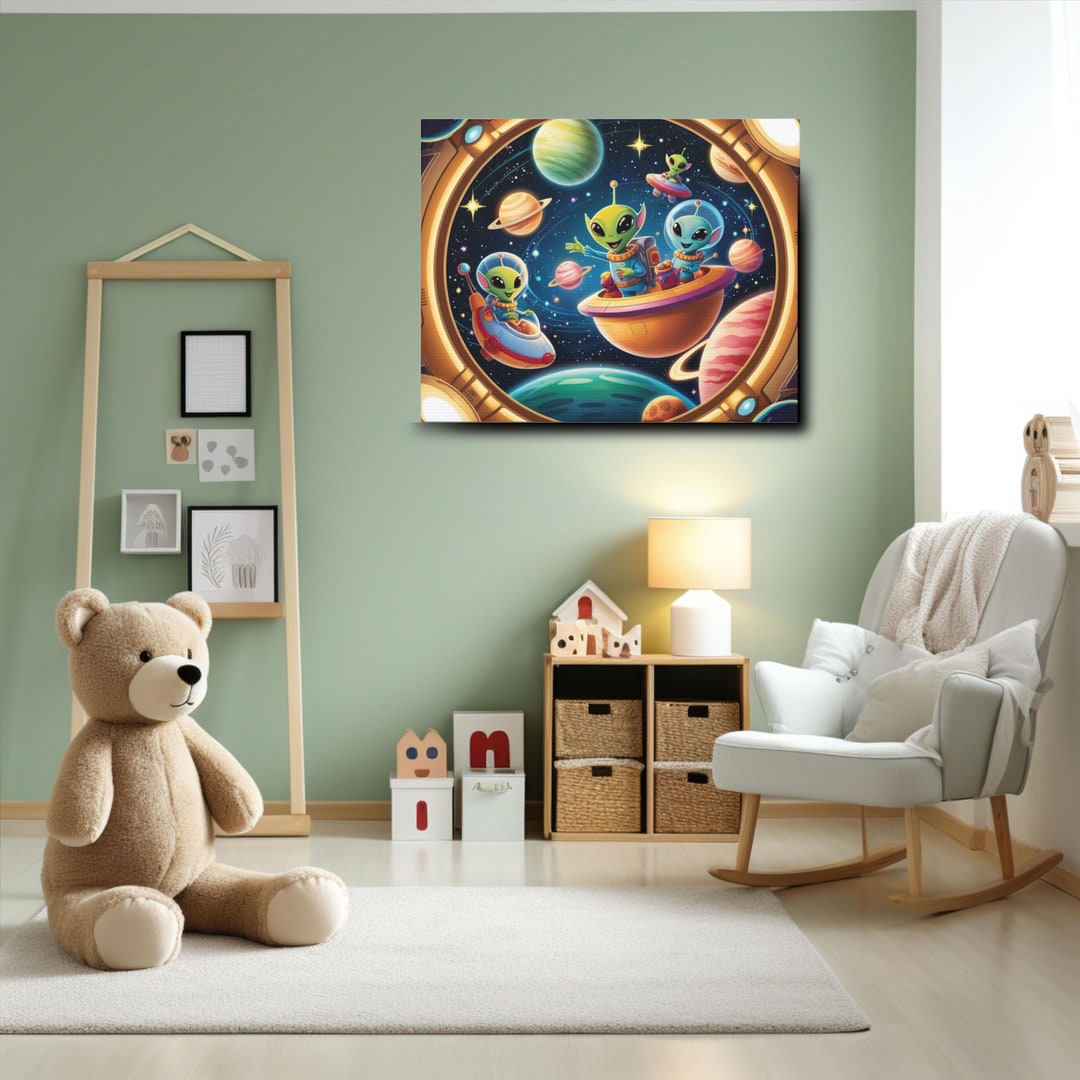 Nursery Wall Decor, Baby Alien Outer Space Cute Christmas Gifts for ...