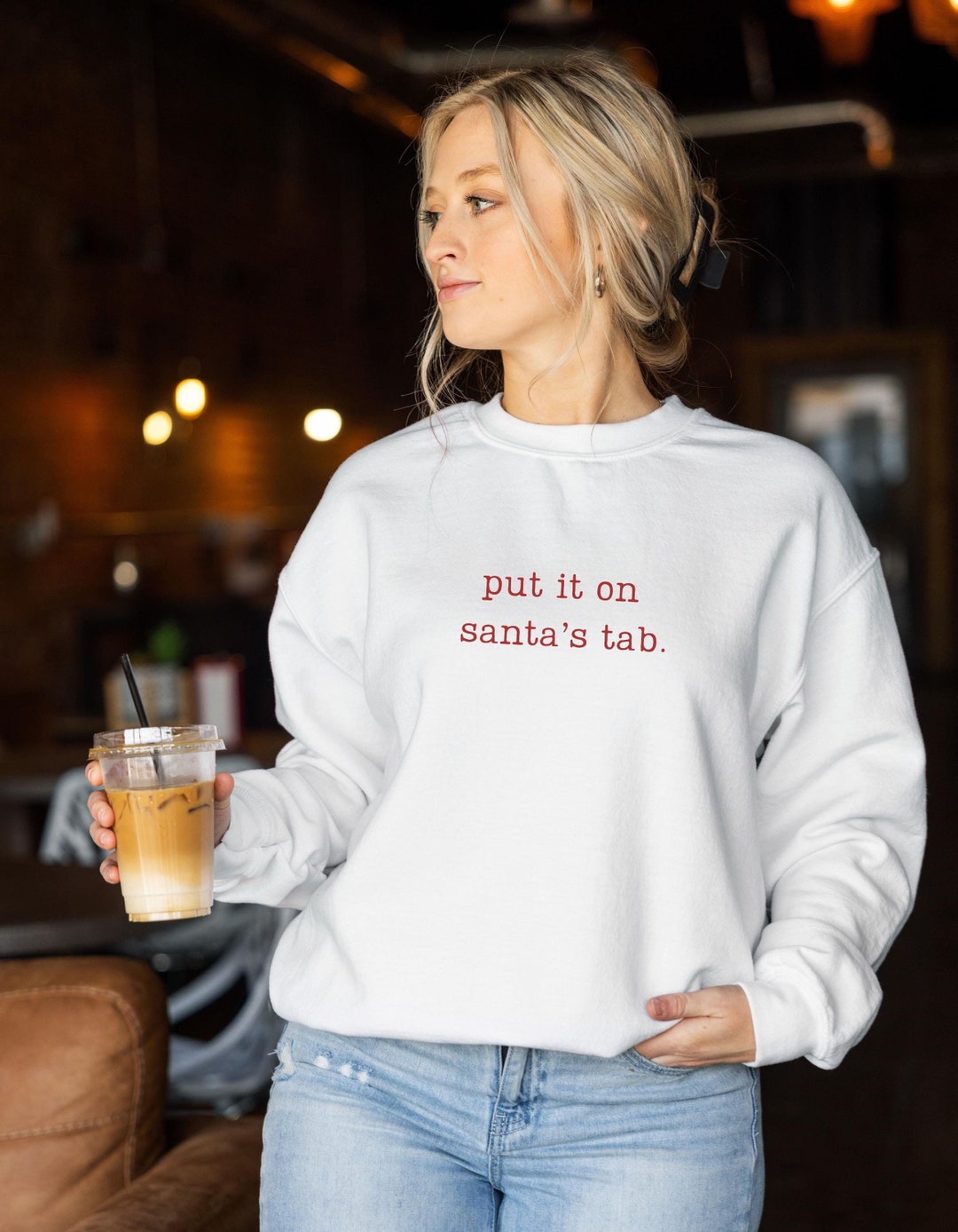 Put It on Santa's Tab Sweatshirt, Funny Christmas Quote - Etsy