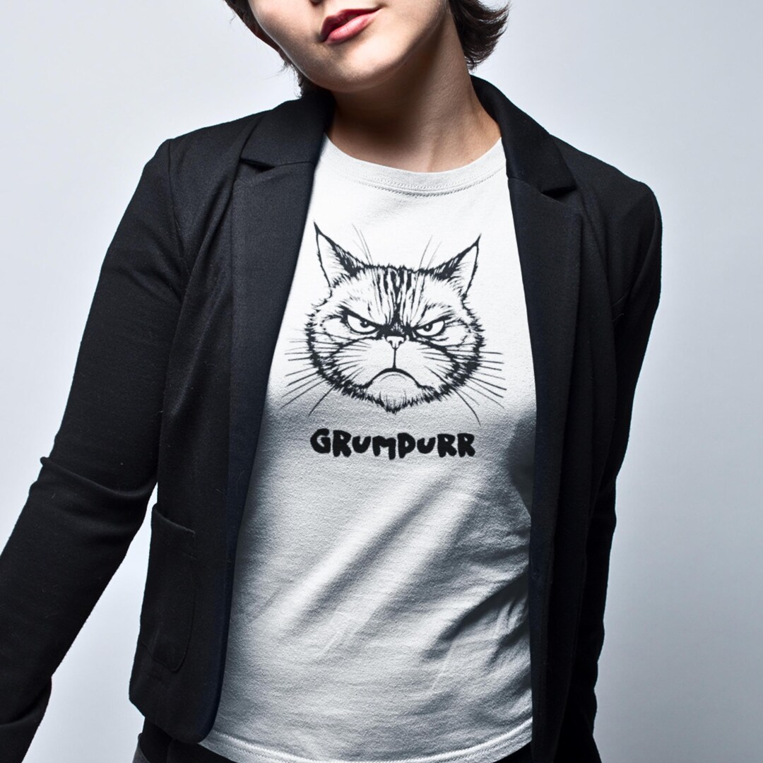 Grumpy Cat Face Grumpurr, Resting Purr Face, Cat Lover, Grumpy Day Mood ...