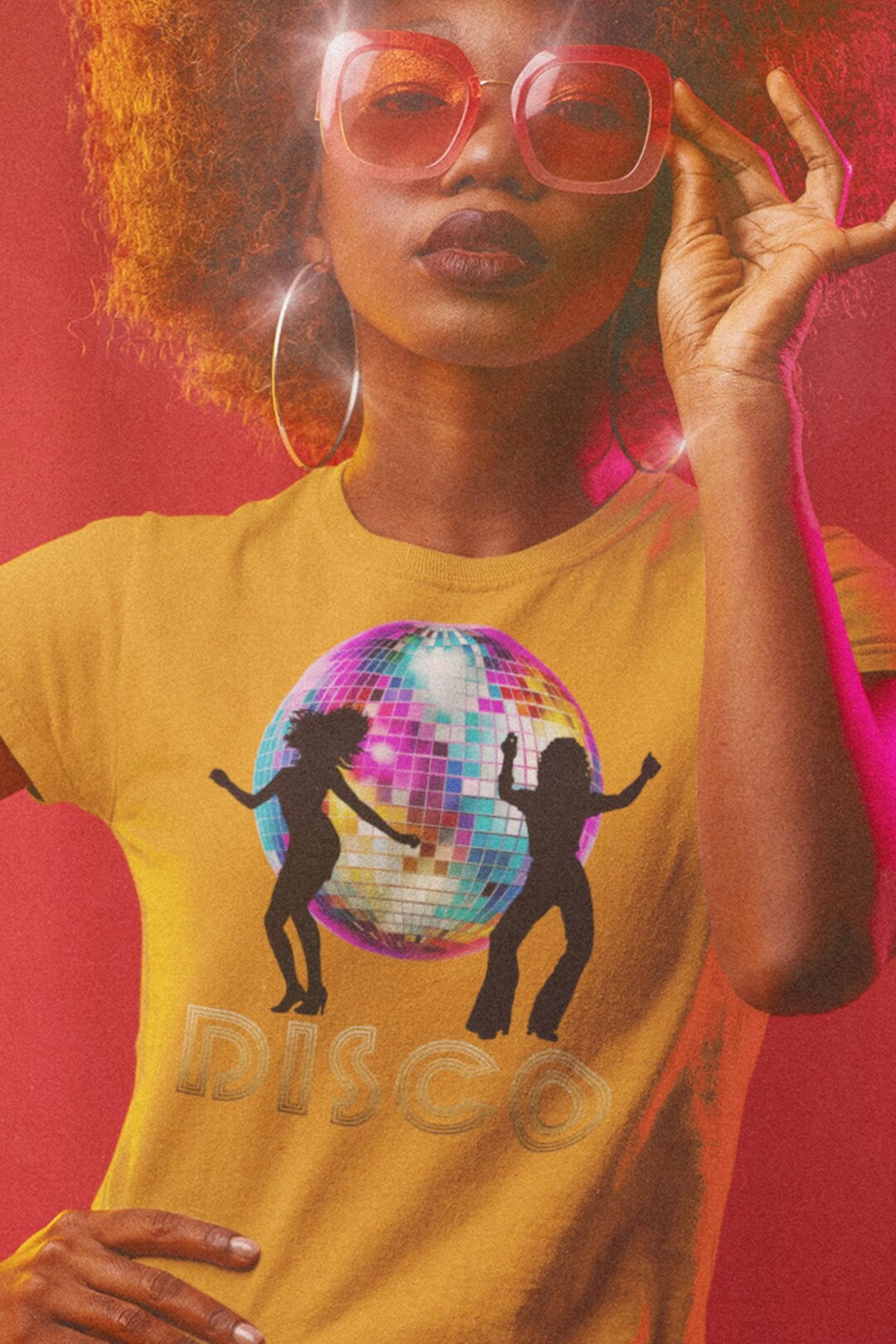 Disco Music Unisex Tee, 1970s Retro Dance Shirt, Disco Ball Short ...