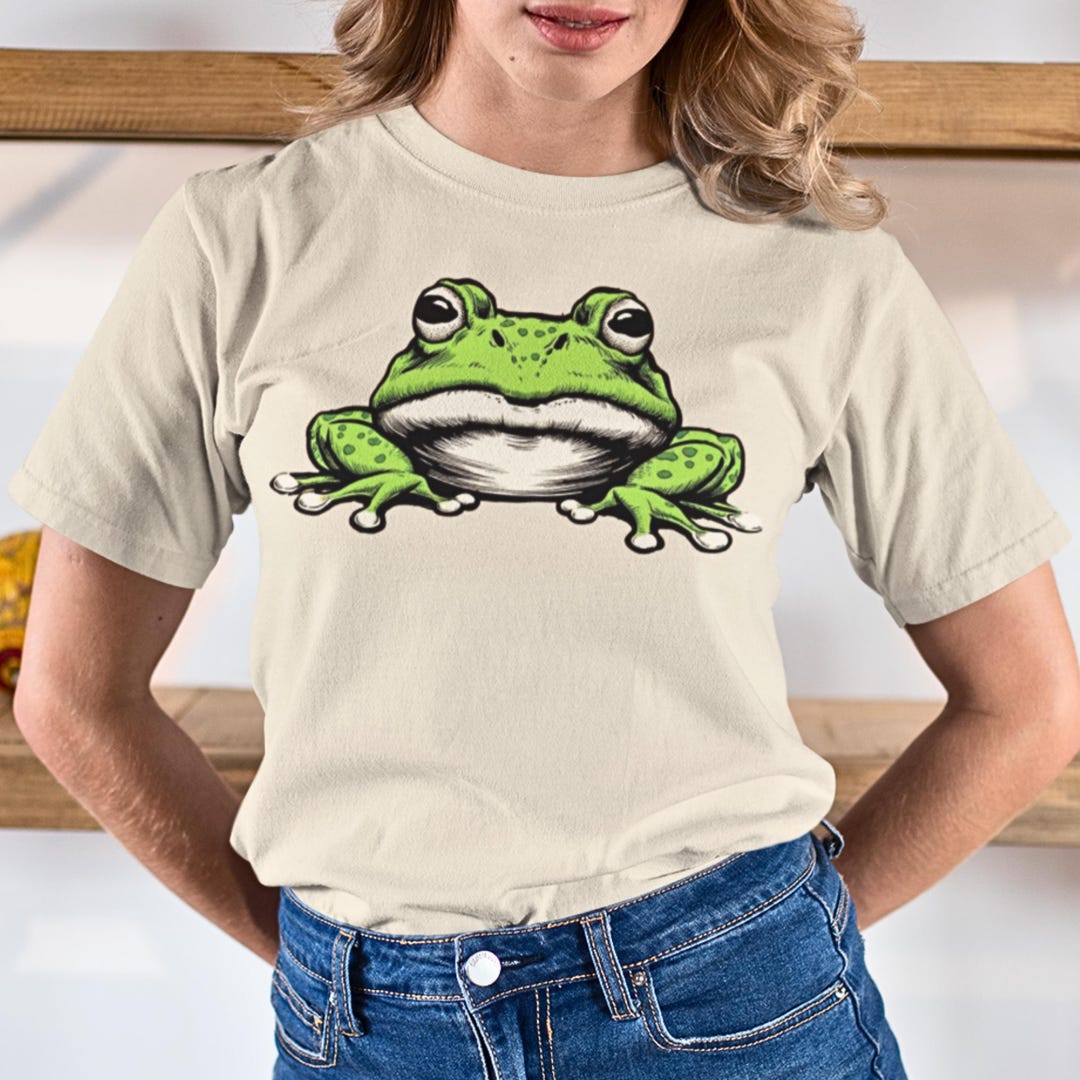 Big Frog T-shirt, Fun Animal Tee, Cute Frog Shirt, Unisex Graphic Top ...