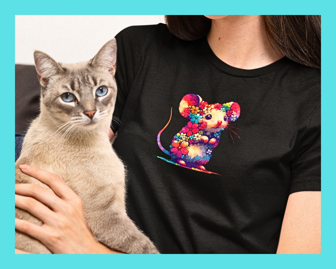 Floral Mouse T-shirt: Cute Squeak! Mice Lovers Tee - Etsy