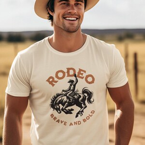 Rodeo Cowboy Tee Shirt, Bucking Bronco Western Tee, Unisex Rodeo Shirt ...