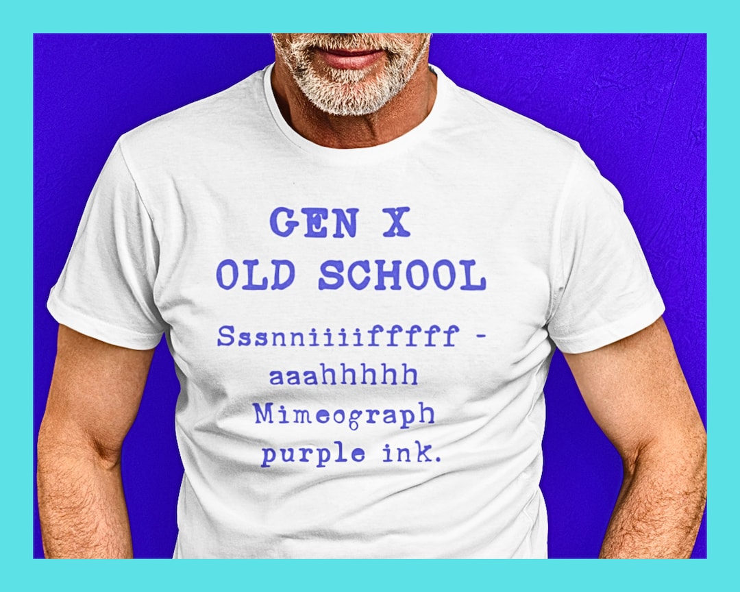 Gen X Mimeograph Nostalgia T-shirt: Old School Purple Ink - Etsy