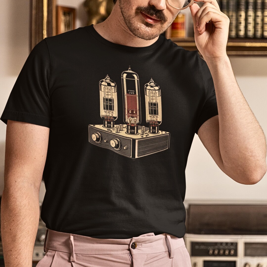 Vintage Tube Analog Audiophile Garment-dyed T-shirt, Music Lover Gift ...