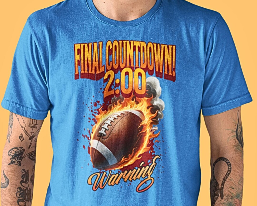 Football Final Countdown T-shirt, Final Two Minute Warning Tee, Unisex ...