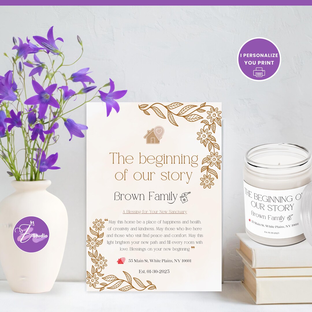 New Home Blessing Card Personalized, Home Sweet Home Gift, Custom ...