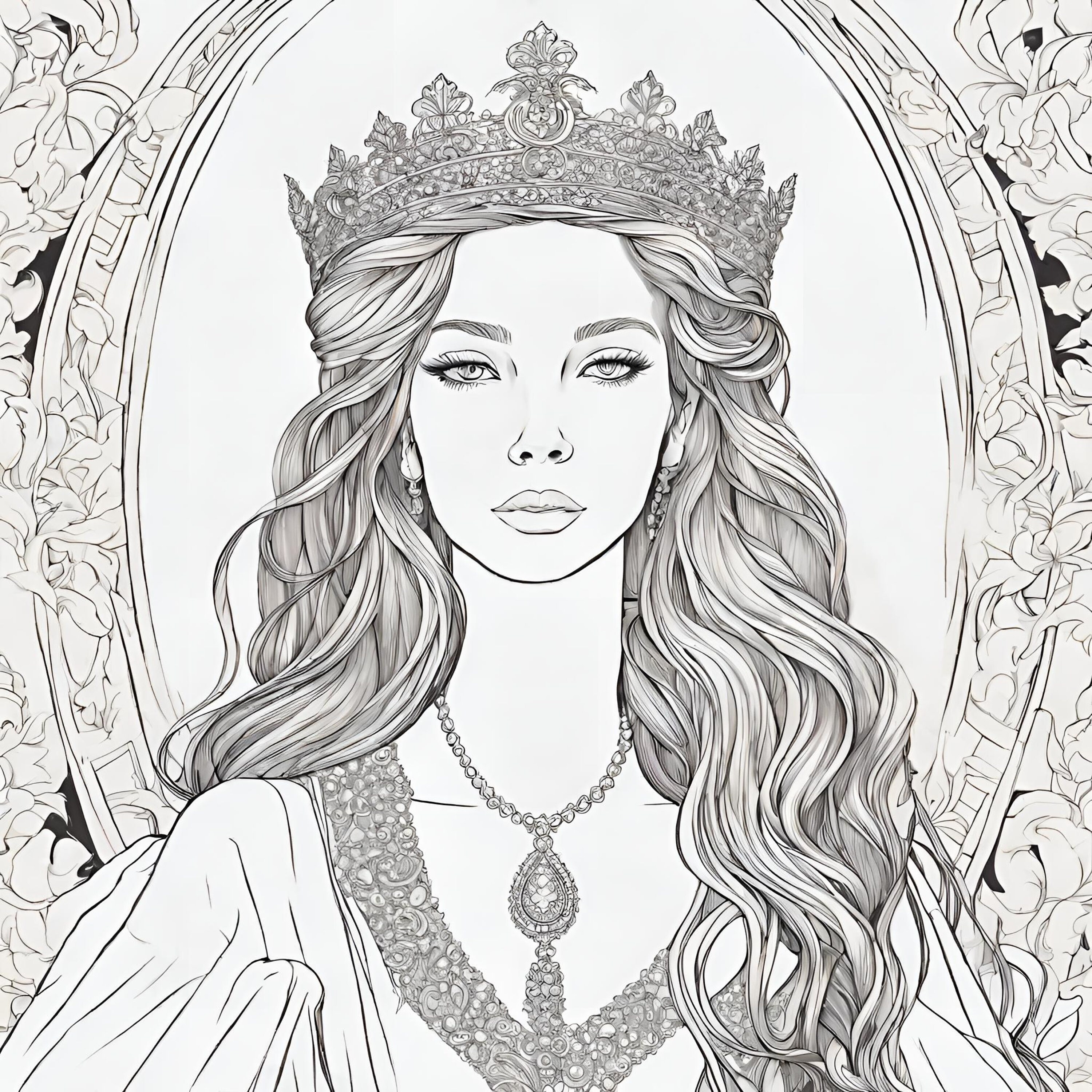 Royal Elegance Coloring Collection: Lady's - Etsy