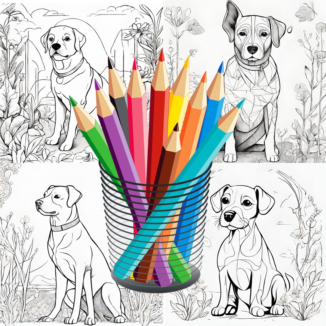 Lovely Puppies: Collection of 25 Minimalist Dog Drawings to Enjoy and ...