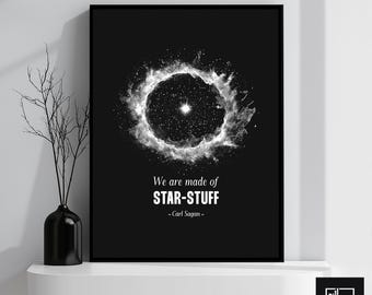 Carl Sagan Quote Poster - We Are Made of Star Stuff, Inspirational ...