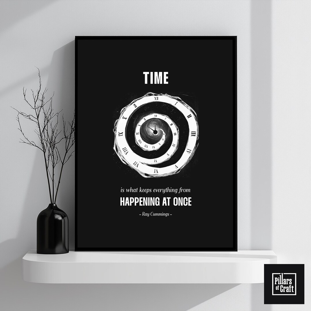 Time Spiraling Wall Art, Spiral Clock Wall Art, Thought Provoking Wall ...