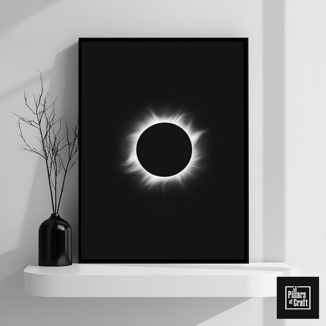 Solar Eclipse Wall Art, Suns Corona Minimal Poster - Etsy