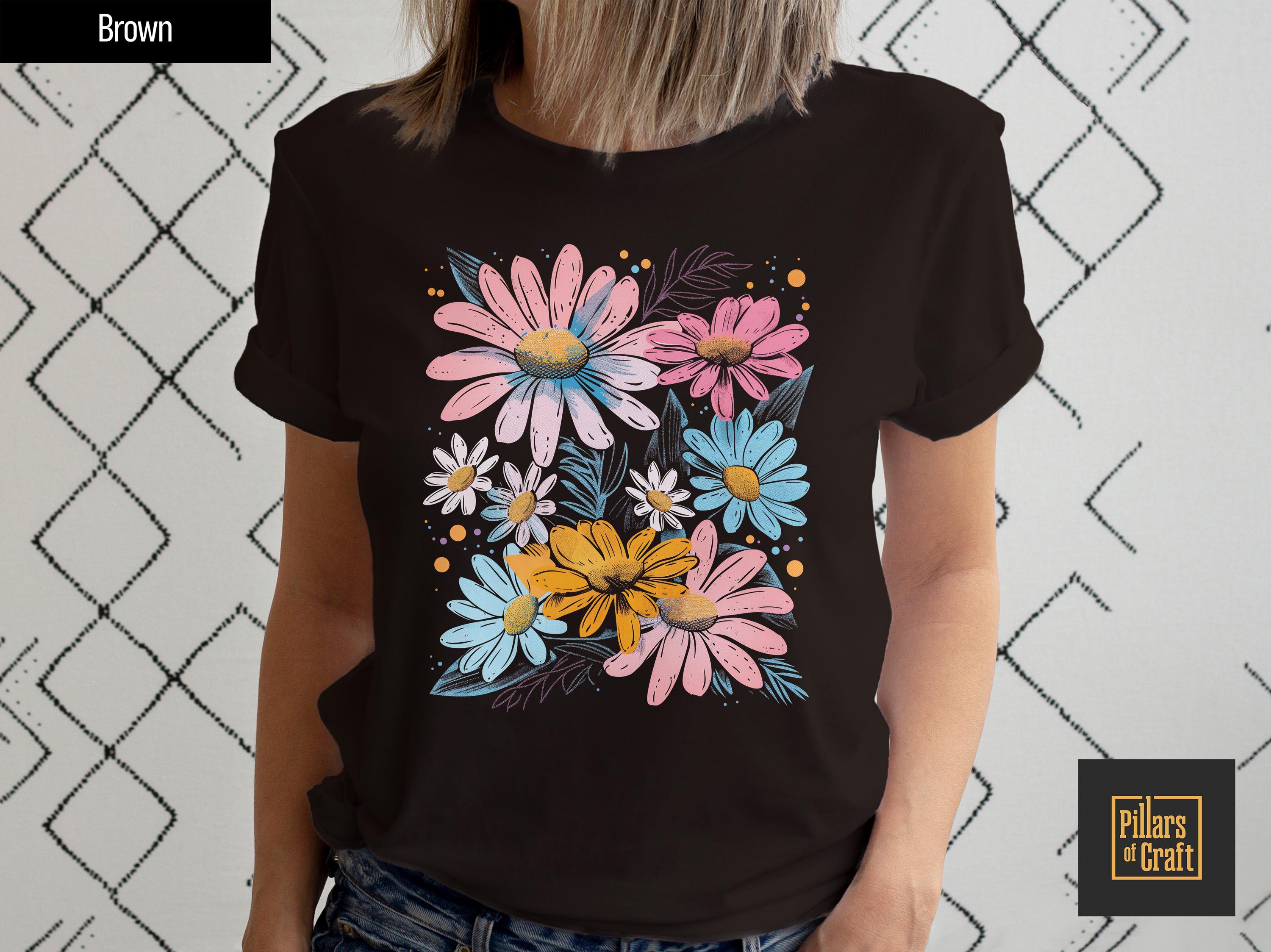 Retro Daisy T-shirt, Daisy T-shirt, Vintage T-shirt, Floral T-shirt ...
