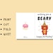 Printable Bear Birthday Card, Printable Birthday Card Cute, Digital ...