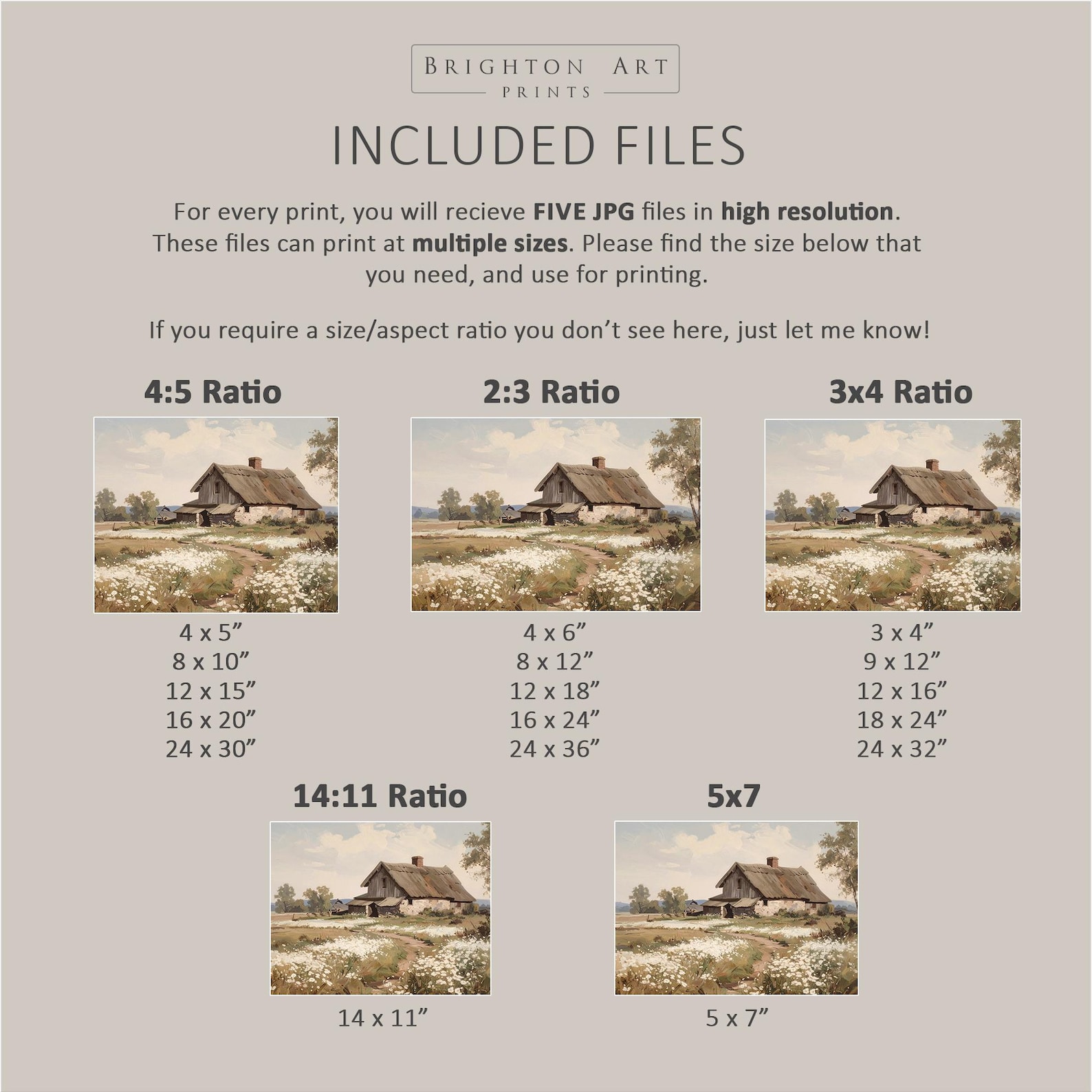 Printable Farmhouse Wildflowers Landscape Vintage Oil Painting, Muted ...