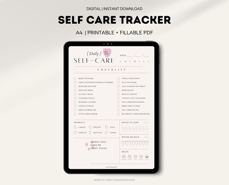 Self Care Checklist Printable Template, Self Care Routine Plan, Daily ... Self Care Checklist Printable Template, Self Care Routine Plan, Daily ...