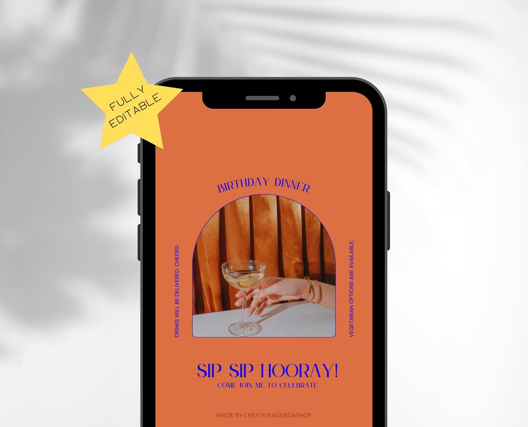 Birthday Invitation Canva Editable Women Birthday Mobile Invitation