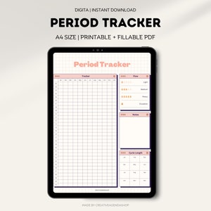 Period Tracker, Period Tracker Planner, Monthly Symptom Tracker, A4 PDF ...