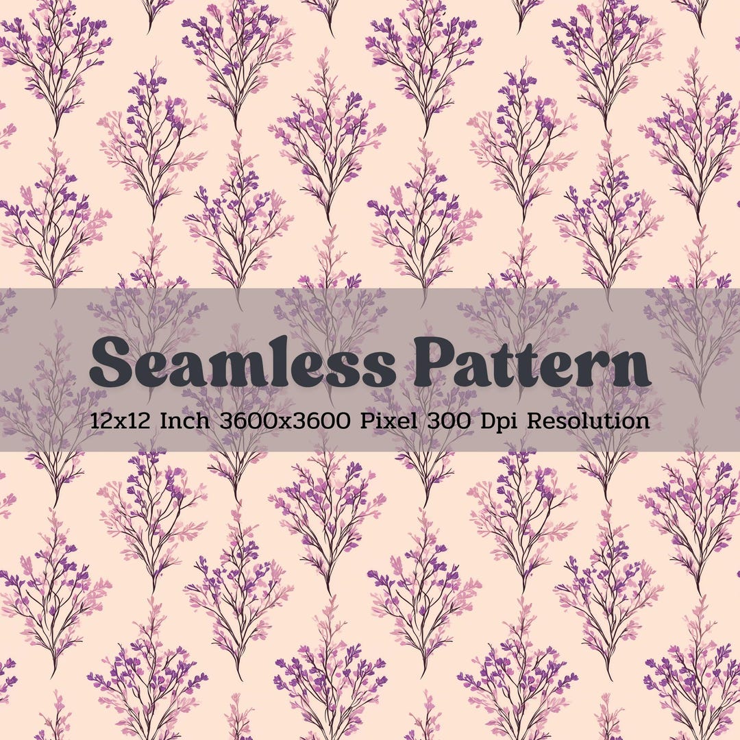 Purple Floral Seamless Pattern for Fabric & Home Decor , Floral Pattern ...