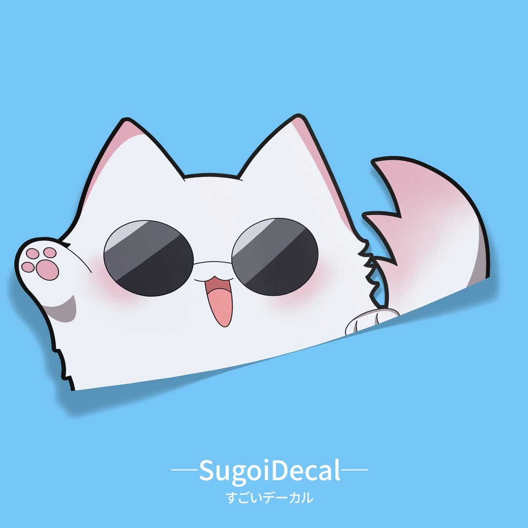 Gojo Cat Peeker // Waterproof Decal - Etsy