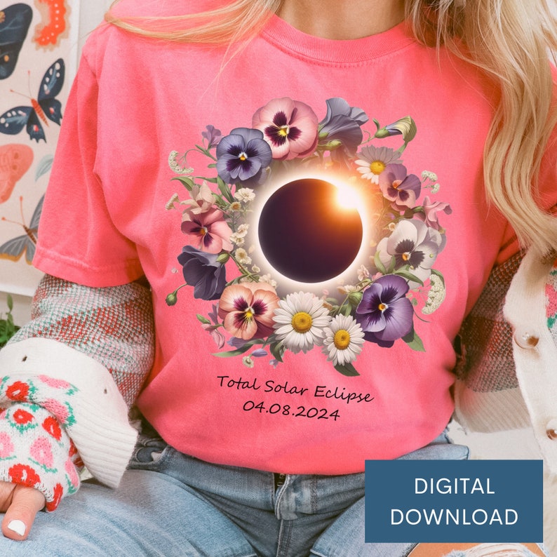 Total Solar Eclipse April 8th 2024, April Birth Flower, Total Eclipse ...